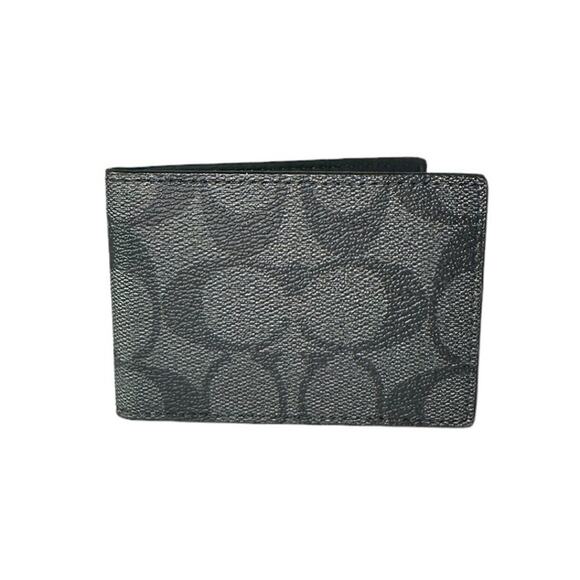 Coach | Bags | Coach Compact Small Billfold Wallet In Signature Canvas ...